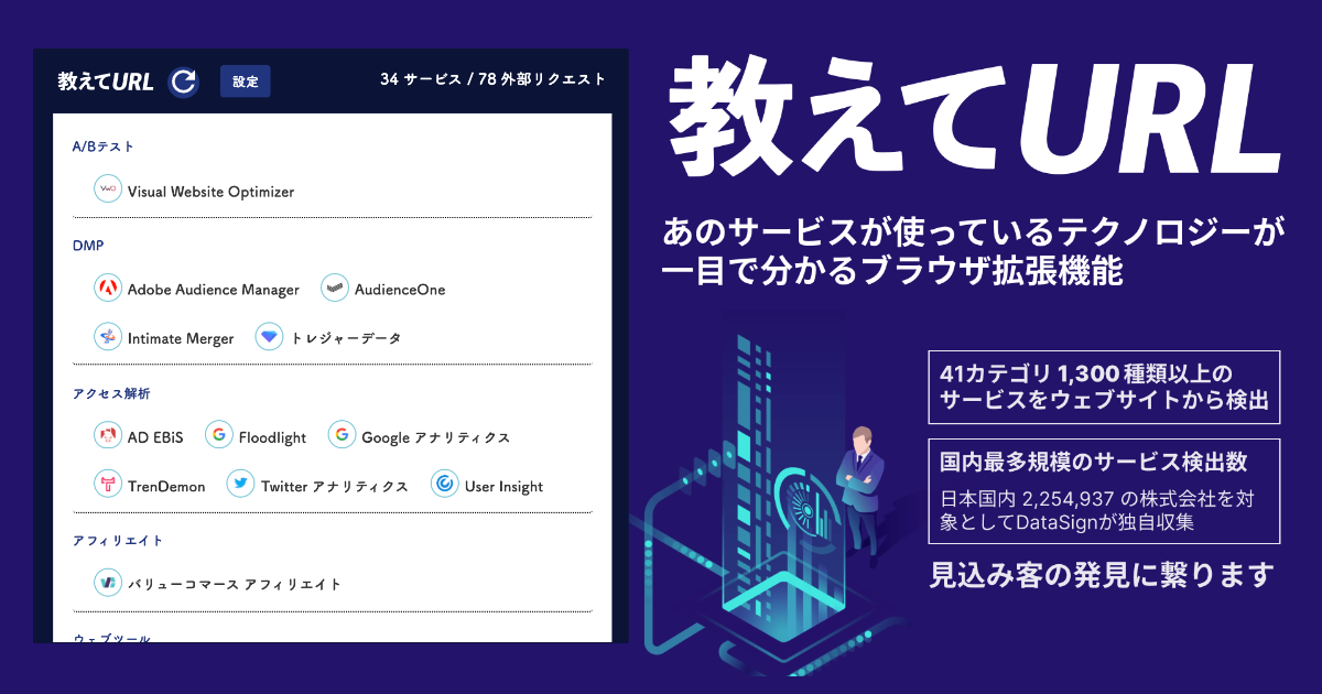 教えてURL ブラウザ拡張機能とウェブサービスリスト販売